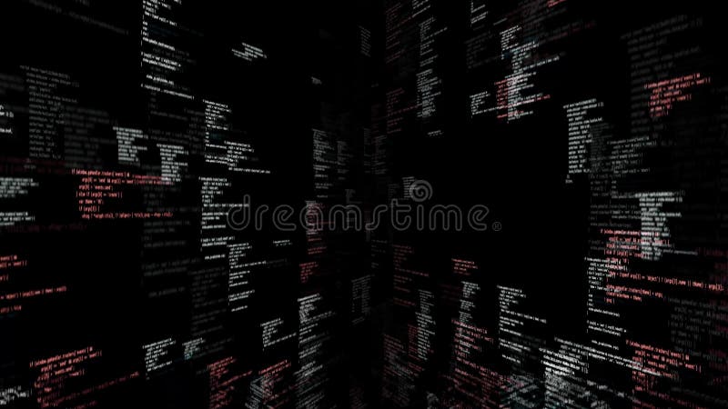 Source Code Walls On Black Loop Background Animation Stock Video
