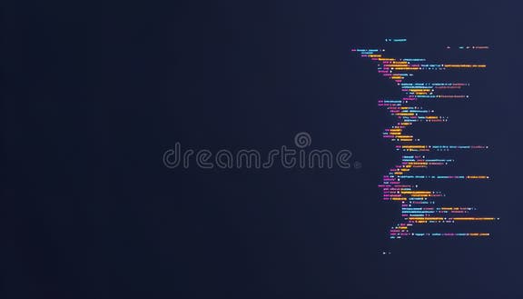 Source Code Written in Programming Language on Dark Blue Background ...