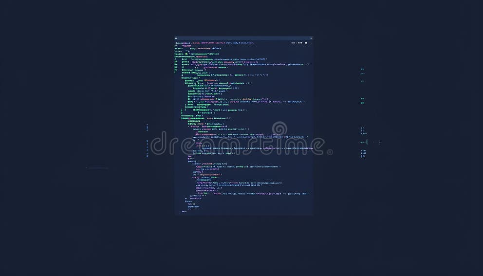 Source Code Written in Programming Language on Dark Blue Background Stock Image - Image of line ...