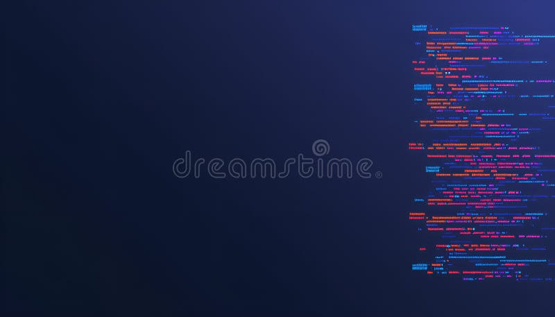 Source Code Written in Programming Language on Dark Blue Background ...
