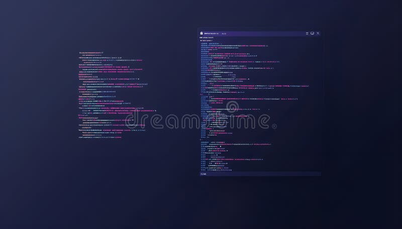Source Code Written in Programming Language on Dark Blue Background Stock Image - Image of ...