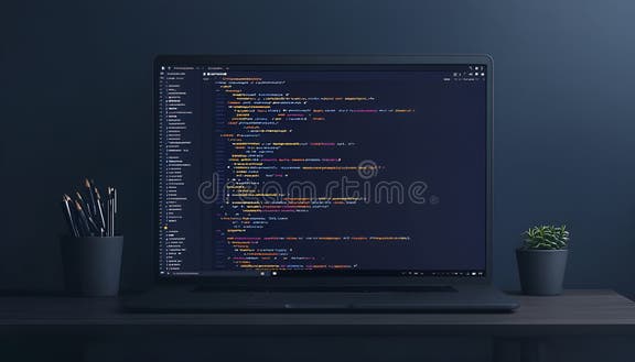 Source Code Written in Programming Language on Dark Blue Background ...