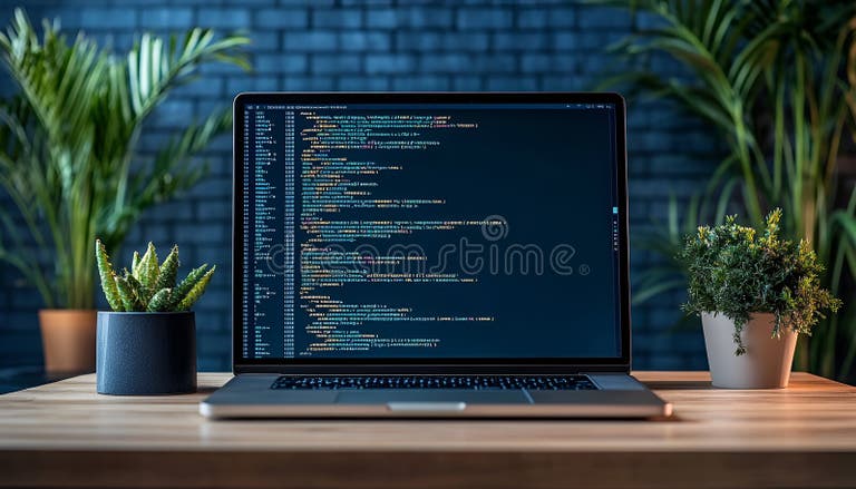 Source Code Written in Programming Language on Dark Blue Background ... Source Code Written in Programming Language on Dark Blue Background ...