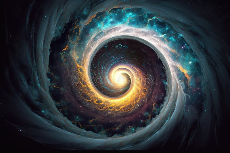 Source of Consciousness, Seen from Above, with Swirling Vortex of ...