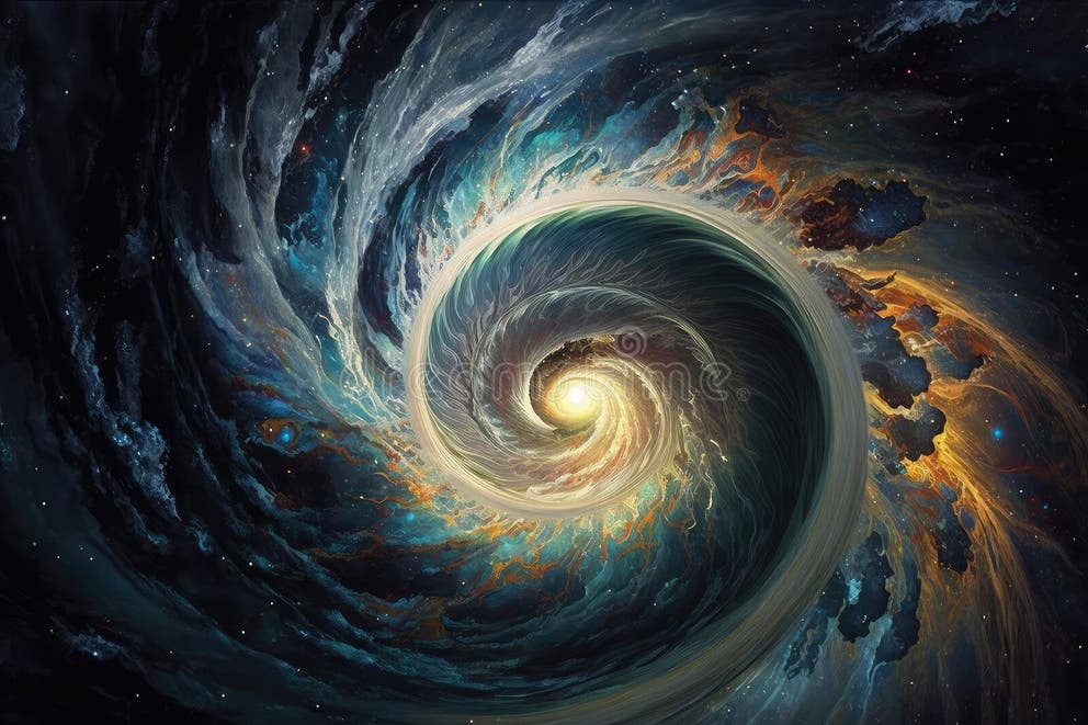 Source of Consciousness, Seen from Above, with Swirling Vortex of ...