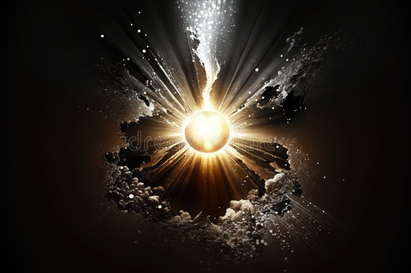 Source of Consciousness, Shining Bright Light into the Darkness Stock ...