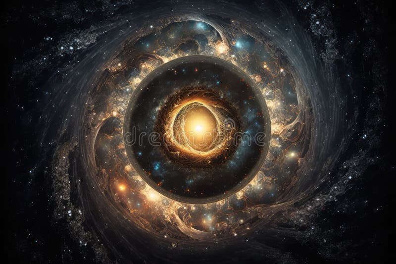 Source of Consciousness, Shining Brightly, in the Center of a Dark and ...