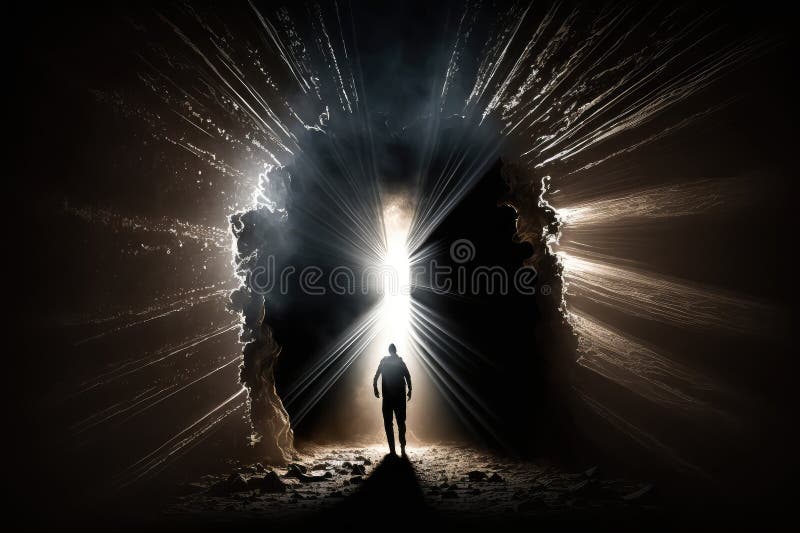 Source of Consciousness, Shining Light into the Darkness Stock Image ...