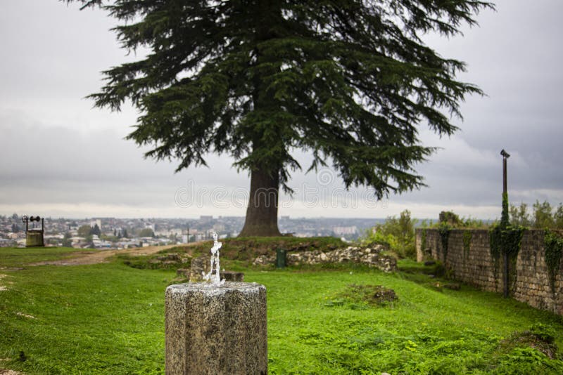 A Source of Drinking Water from a Natural Stone Tap, Against the ...