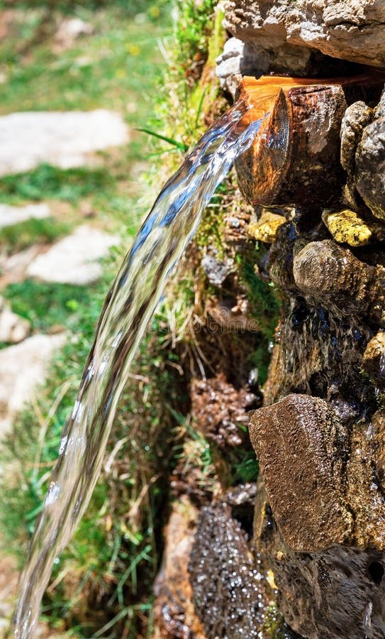 Source of Drinking Water in the Pyrenees Mountains Stock Photo - Image ...