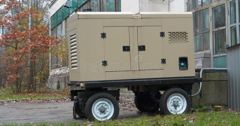 Mobile Trailer Diesel Powered Generator with Four Wheels Stock Video ...
