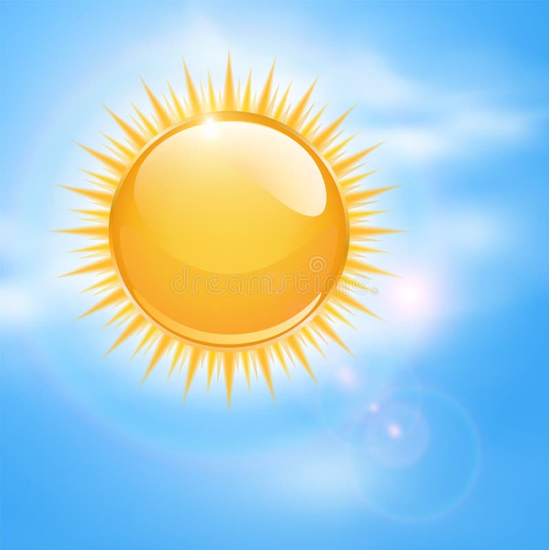 Source, fond ensoleillé illustration de vecteur. Illustration du ciel ...