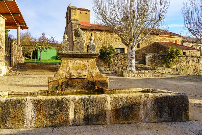 Source of Fresh Mountain Water in the Square of the Old Stone Village ...