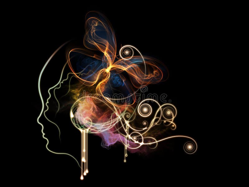 Man and inner thoughts stock illustration. Illustration of ponder - 3856003