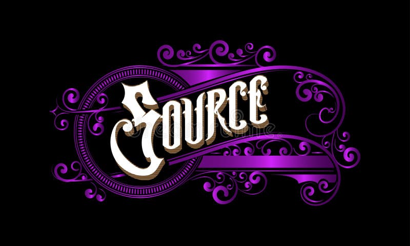 SOURCE Lettering Custom Style Design Stock Vector - Illustration of ...