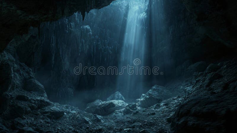 The only Source of Light in the Cave Comes from a Small Opening in the ...