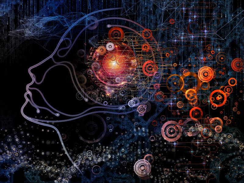 Source of Machine Consciousness Stock Illustration - Illustration of ...