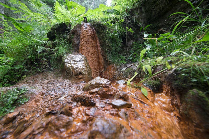 Source of Mineral Water in the Mountains Stock Photo - Image of ...