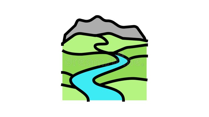 Source of River Color Icon Animation Stock Video - Video of beach ...