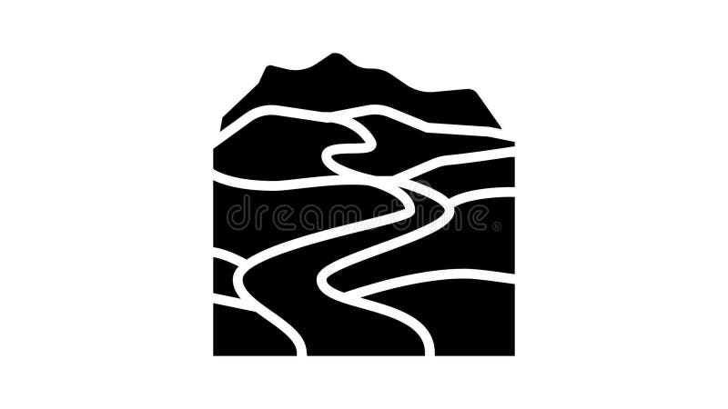 Source of River Glyph Icon Animation Stock Video - Video of forest ...