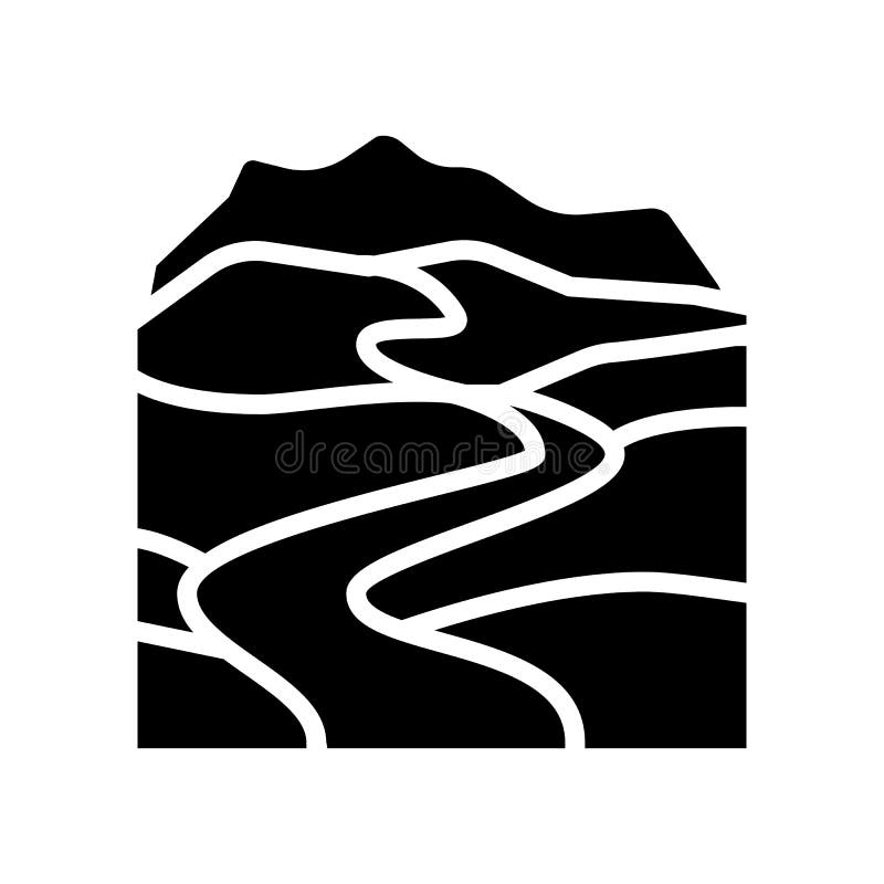 Source of River Glyph Icon Vector Illustration Stock Vector ...