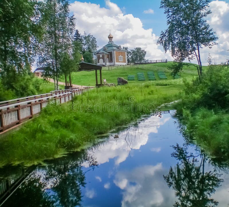 Source of the Russian Volga River Stock Image - Image of volga, grass ...