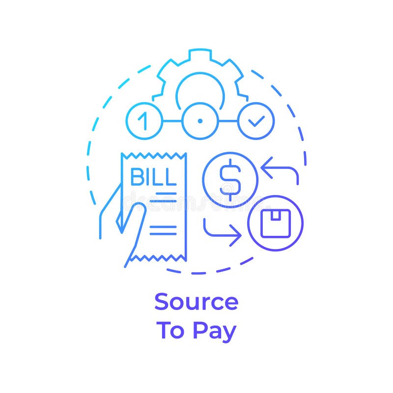Source To Pay Blue Gradient Concept Icon Stock Vector - Illustration of ...