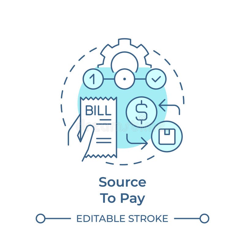 Source To Pay Soft Blue Concept Icon Stock Vector - Illustration of ...