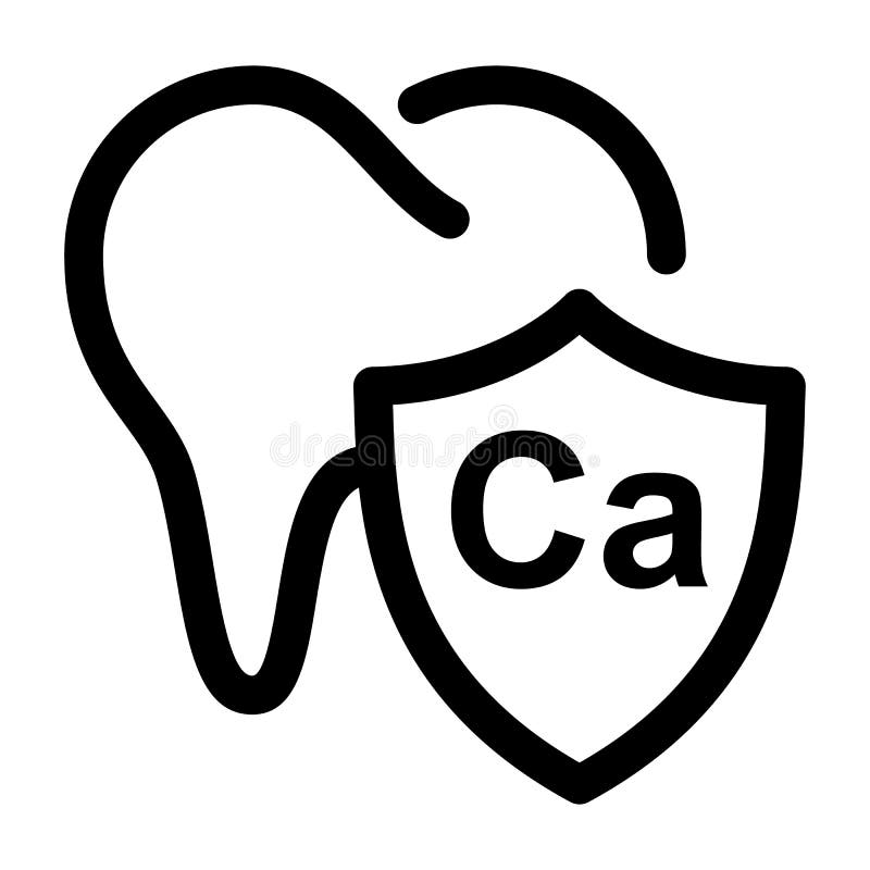 Sources of Calcium Outline Icon. Stomatology Concept Vector ...