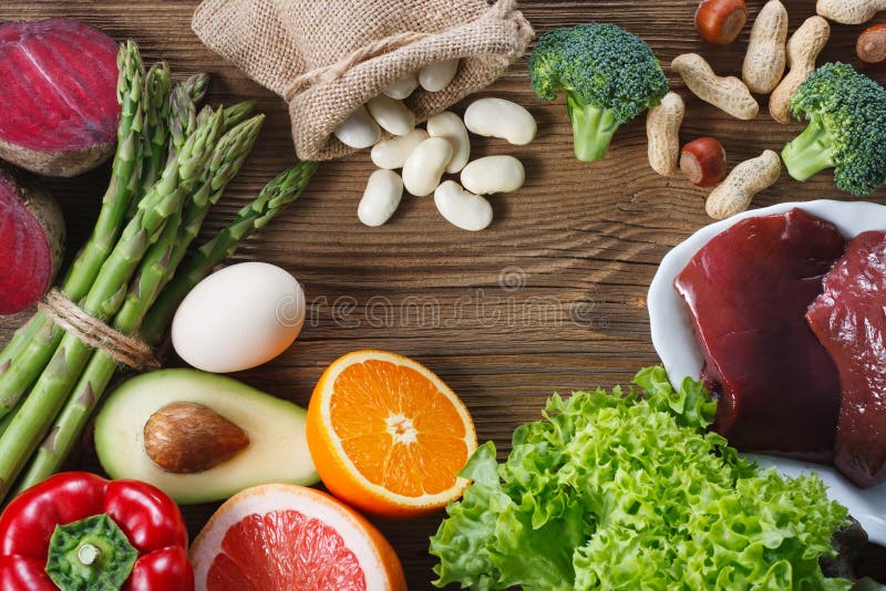 Sources Naturelles D'acide Folique Image stock - Image du ...