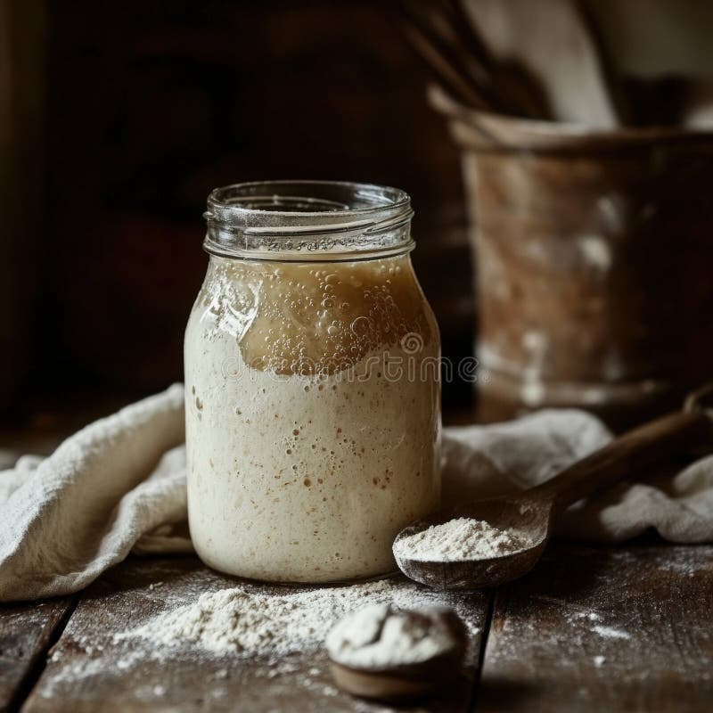Sourdough Starter Generative AI Stock Illustration - Illustration of ...