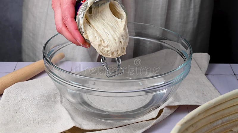Sourdough Starter in a Mason Jar Glass, Baking Sourdough Bread at Home ...