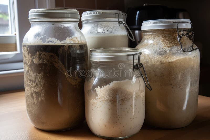 Sourdough Starter, Showing the Natural Progression of Active ...
