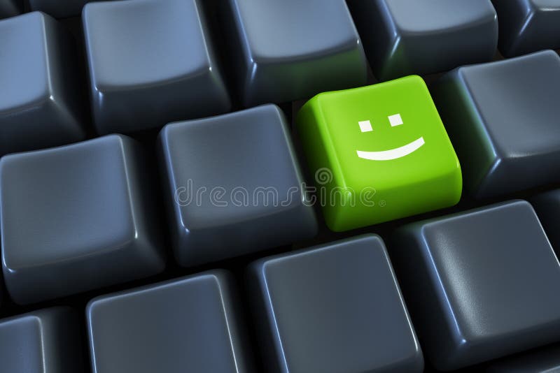 Clavier avec bouton smiley illustration stock. Illustration du support ...