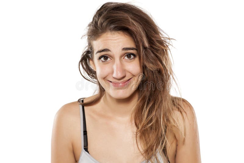 Sourire triste photo stock. Image du concept, brune, conception - 61873722