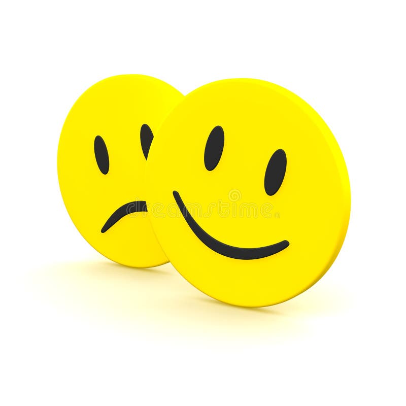 Triste et Joy Smileys illustration de vecteur. Illustration du mignon ...