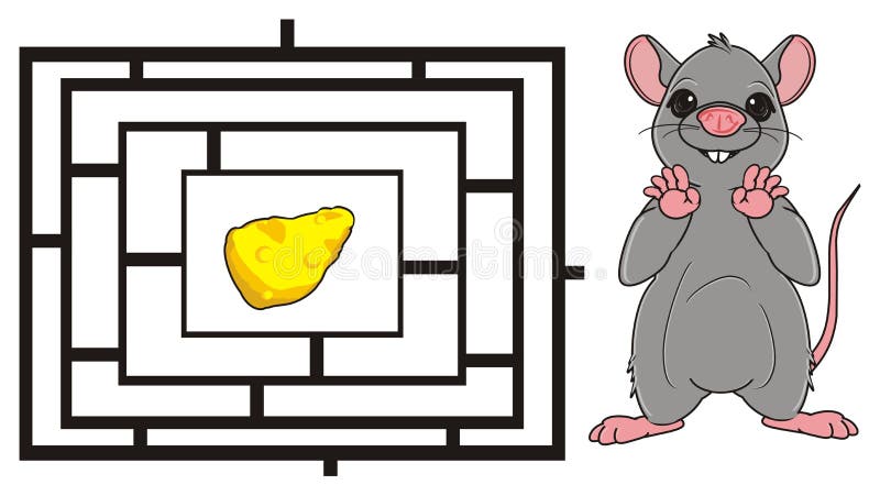 Gros rat et labyrinthe illustration stock. Illustration du nature ...