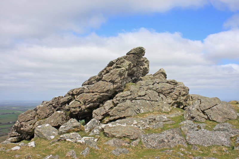 Sourton Tor, Dartmoor stock photo. Image of meadows, stone - 87376610