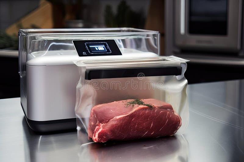 Sous vide vacuum cooking stock image. Image of generated - 277668739