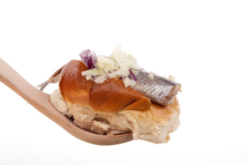 Typical Dutch Salted Herring Called Maatje Zoute Haring Stock Photos ...