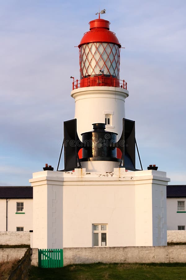 Souter Lighthouse with Foghorns Stock Photo - Image of symmetry ...