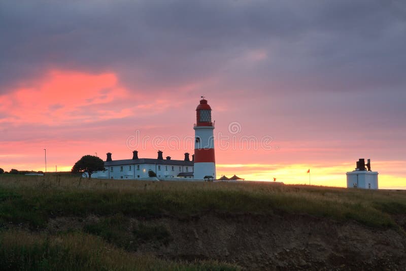 Souter lighthouse, UK. stock photo. Image of long, beach - 47998842