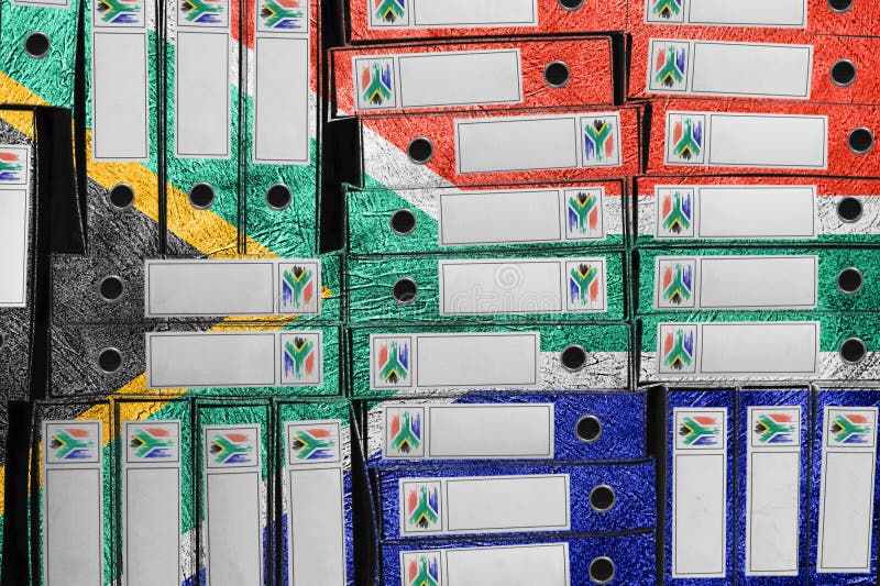 South Africa Flag Colors Folder Stack, Bureaucracy and Government ...