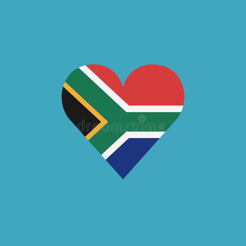 National Flag Of South Africa In Heart Illustration With Love To South