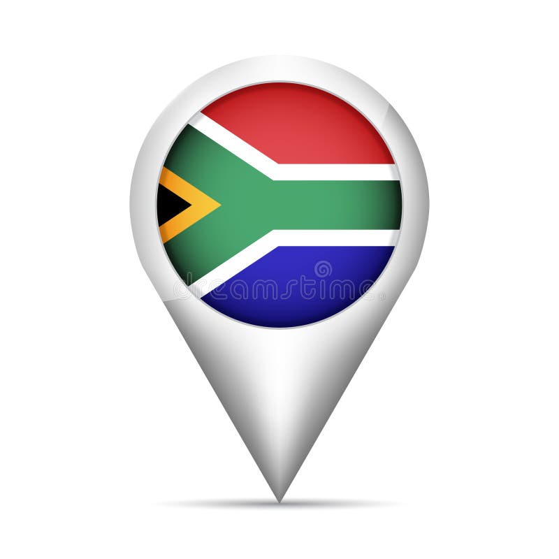 South Africa Flag Map Pointer with Shadow. Vector Illustration Stock ... South Africa Flag Map Pointer with Shadow. Vector Illustration Stock ...