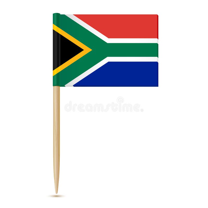 South Africa Flag Toothpick on White Background Stock Vector ...