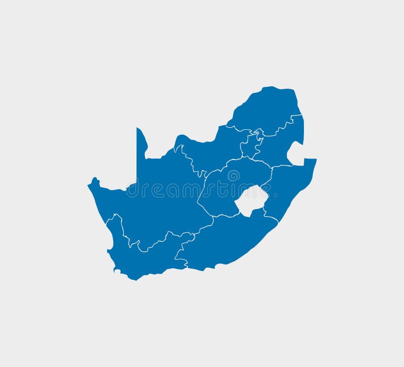 South Africa Map, States Border Map. Vector Illustration Stock ...