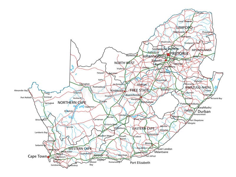South Africa Road Map Stock Illustrations – 693 South Africa Road Map ...