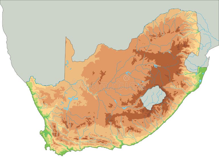 South Africa Physical Map Labeling Stock Illustrations – 17 South ...