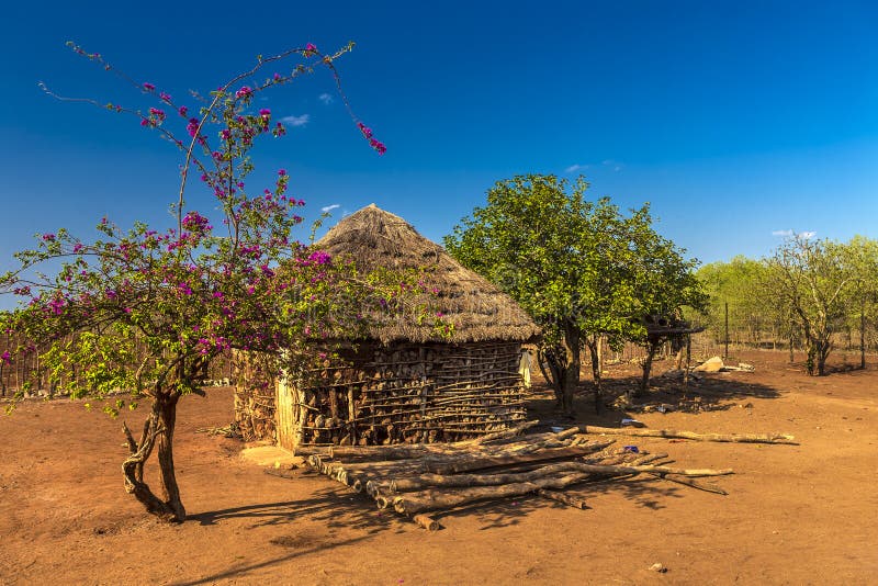 Traditional Swati Hut at the Village Near Manzini, Mbabane at Eswatini ...